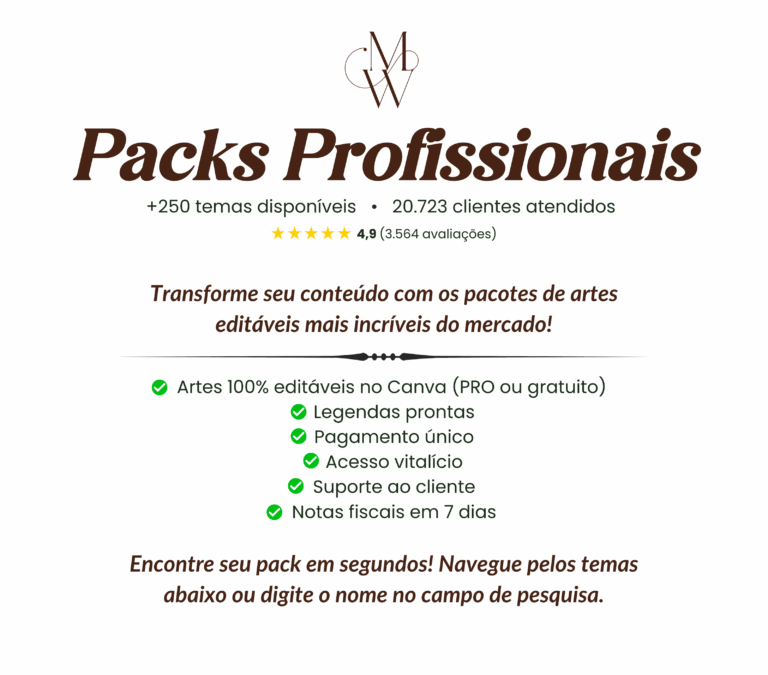 Packs Profissionais – Artes Editáveis Para Todos os Nichos | MW Marketing